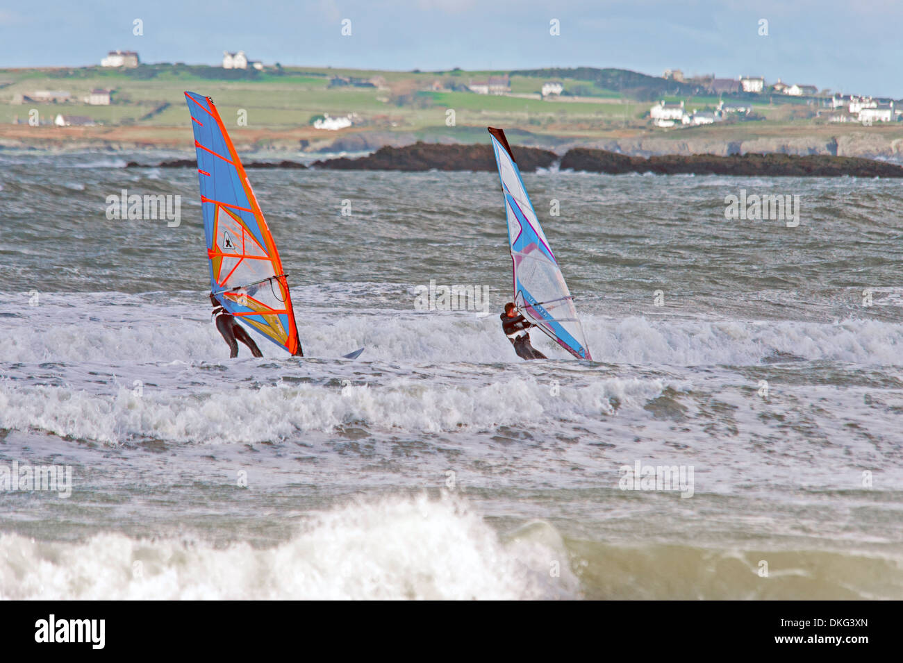 Surfers at Rhosneigr Anglesey North Wales Uk Stock Photo - Alamy