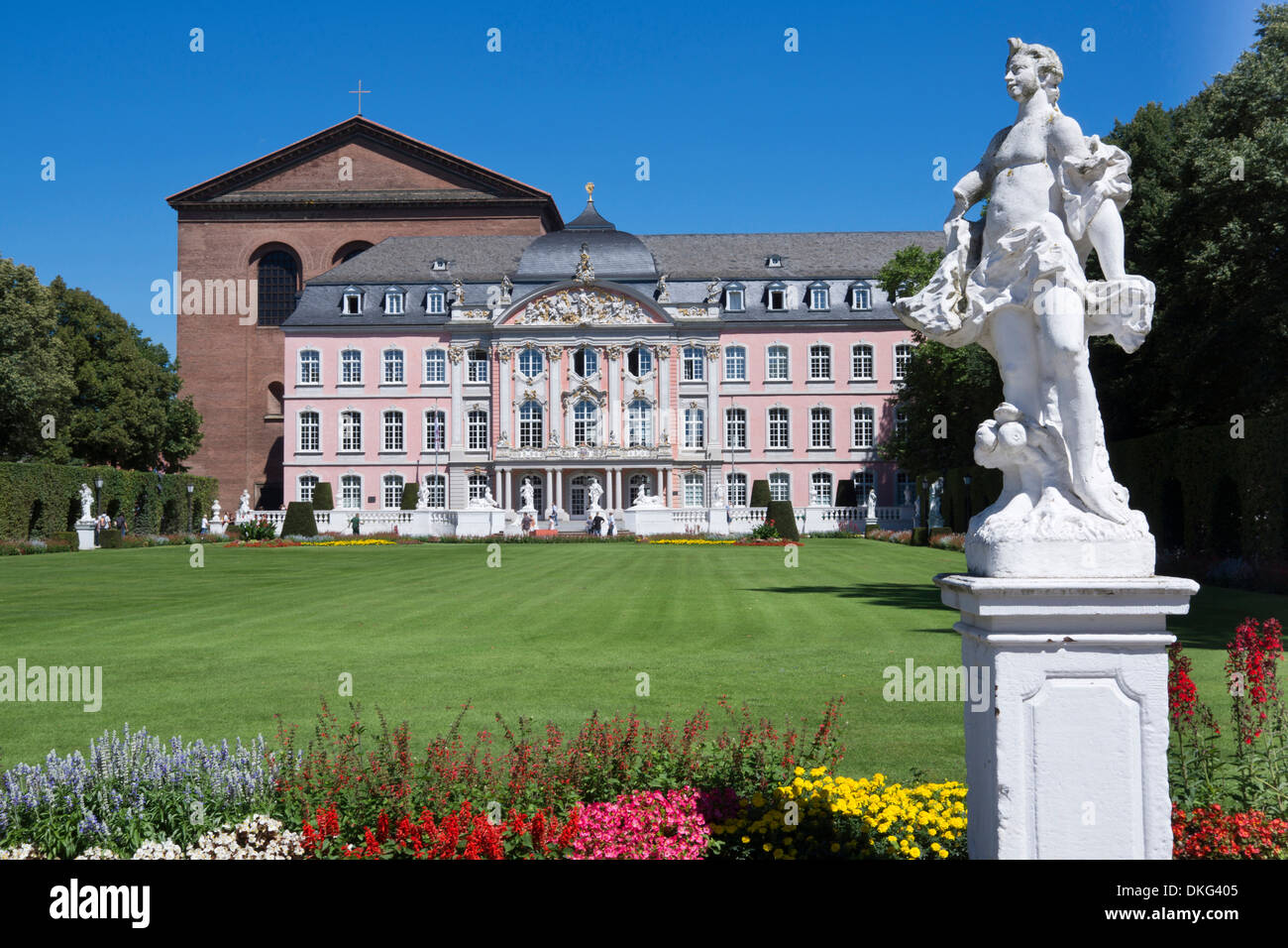 the electoral palace with palace garden, trier city, trier, rhineland ...