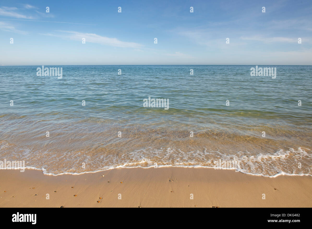 View of sea and beach, Poole, Dorset, UK Stock Photo - Alamy
