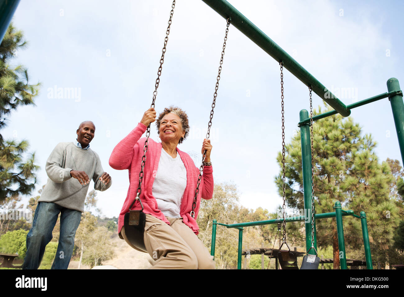 Young black woman and older man hi-res stock photography and images - Alamy