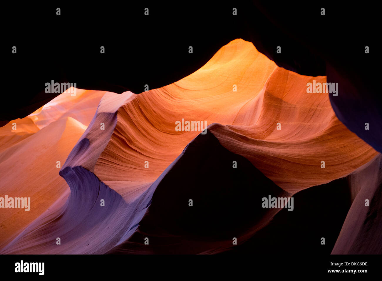 Eroded sandstone cave formation, Antelope Canyon, Page Arizona, USA ...