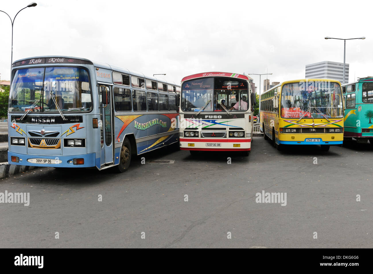 Typical colourful buses of Mauritius Stock Photo - Alamy