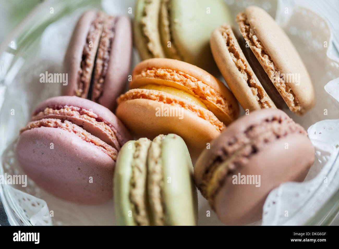 Close up still life of colorful macaroons Stock Photo - Alamy