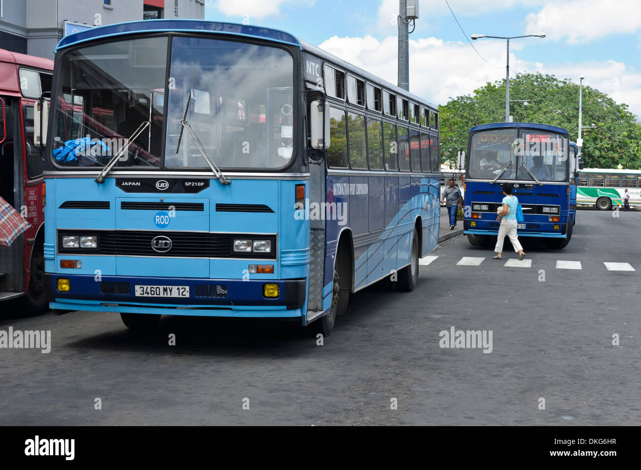 Typical colourful buses of Mauritius Stock Photo - Alamy