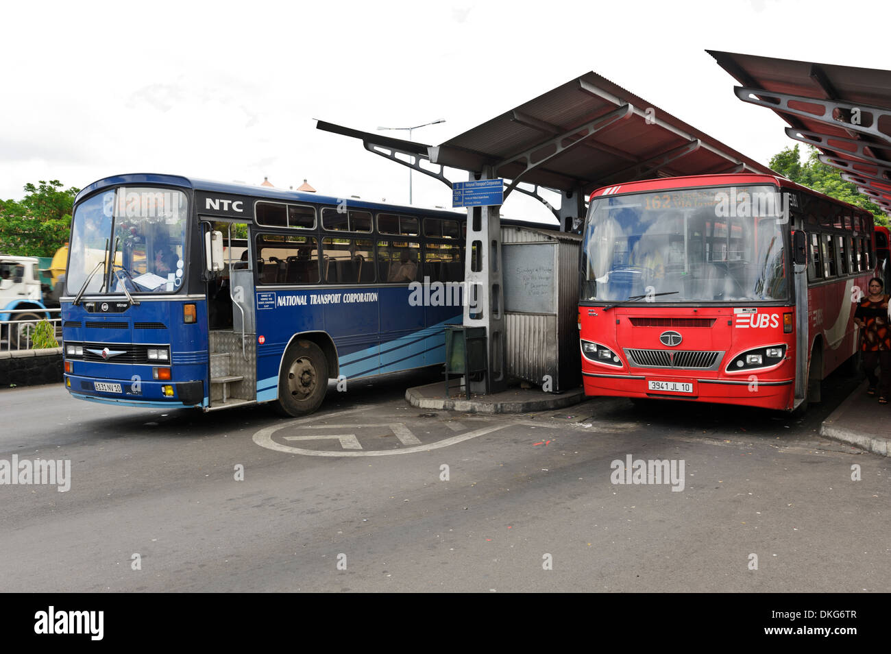 Typical colourful buses of Mauritius Stock Photo - Alamy