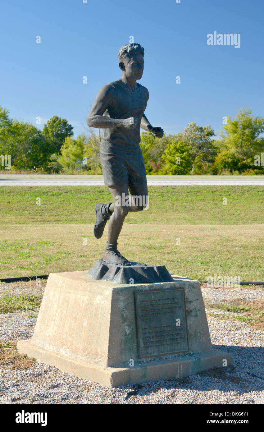 Welcome to Foyil sign and statue of Andy Payne, winner of the 1928 ...