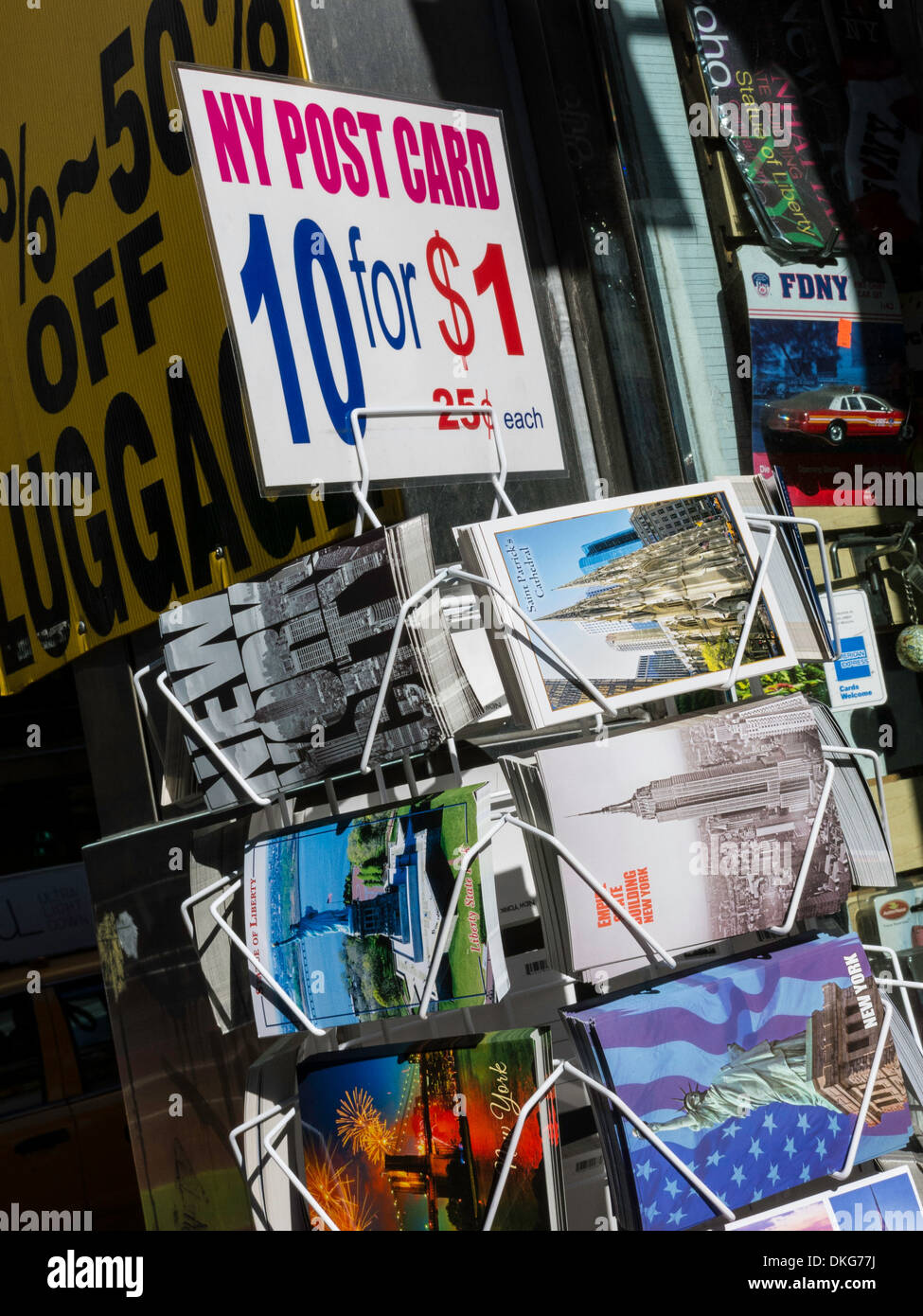 Post Cards in front of NYC Souvenir Shop, NYC Stock Photo - Alamy