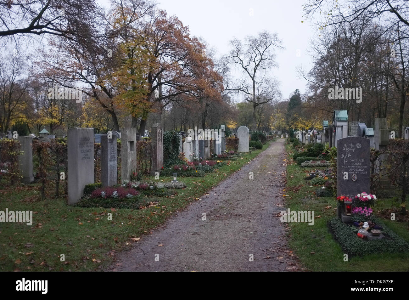 Cemetery West in Munich - November 2013 Stock Photo - Alamy