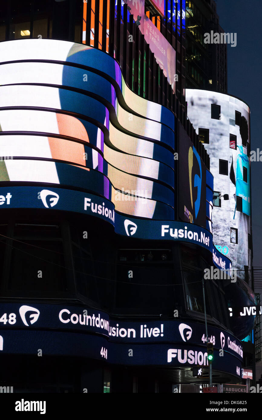 Times Square ABC Channel 7 Studios Lights at Night, NYC Stock Photo - Alamy
