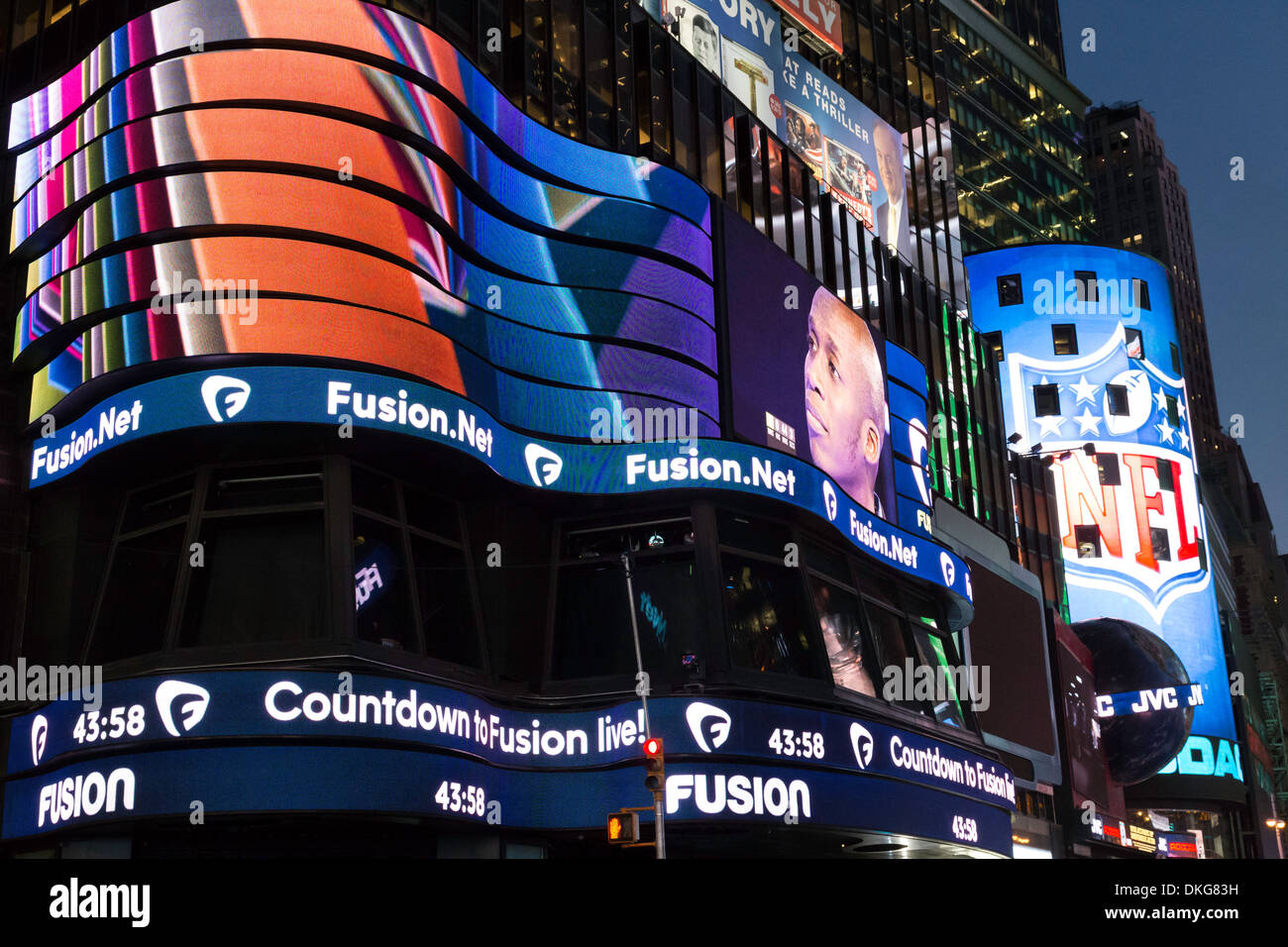 Times Square ABC Channel 7 Studios Lights at Night, NYC Stock Photo - Alamy