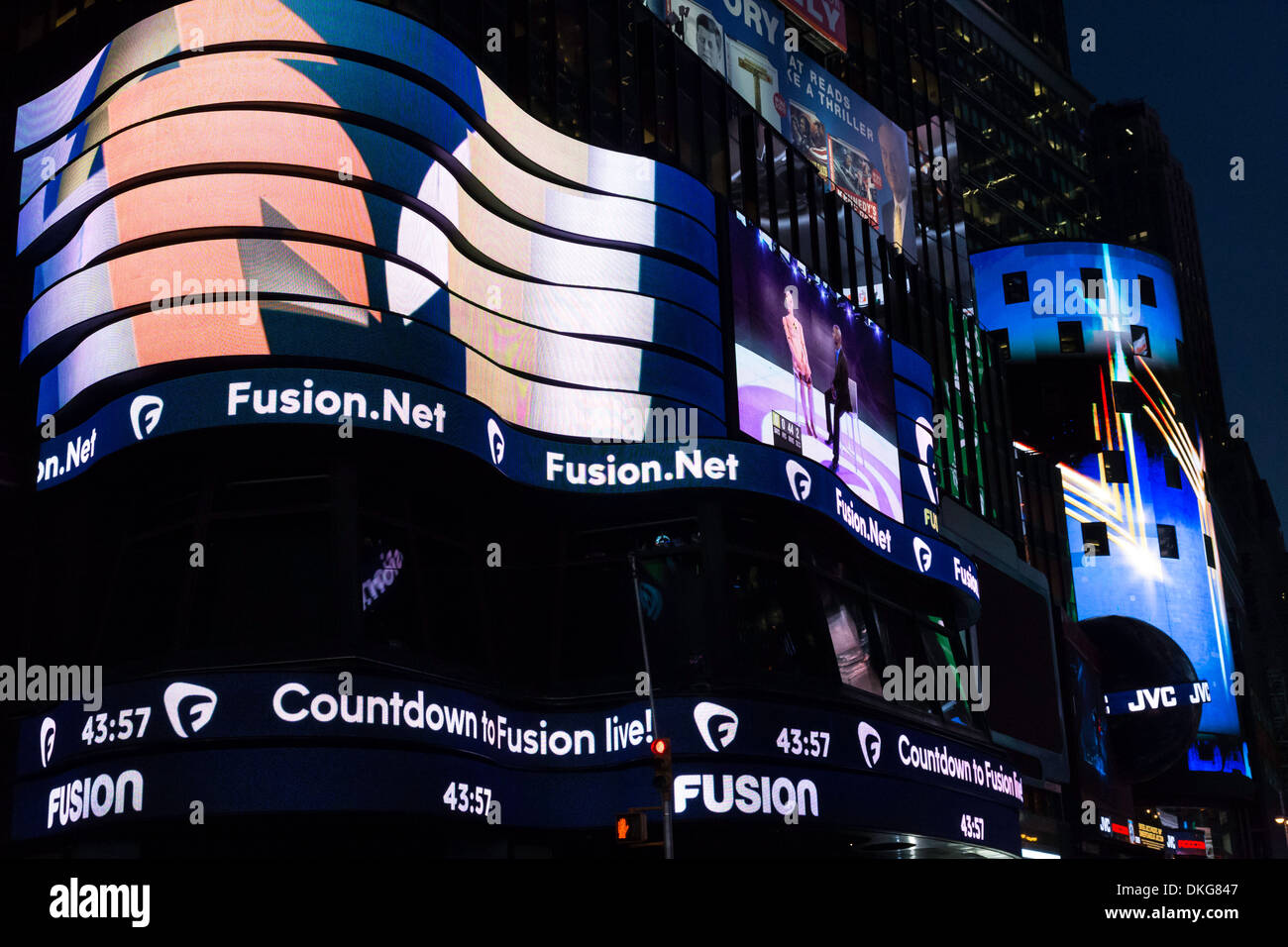 Times Square ABC Studios Lights at Night, NYC Stock Photo - Alamy