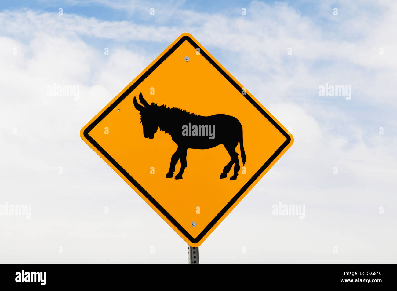 donkey warning sign, oatman, black mountains, arizona, usa Stock Photo ...