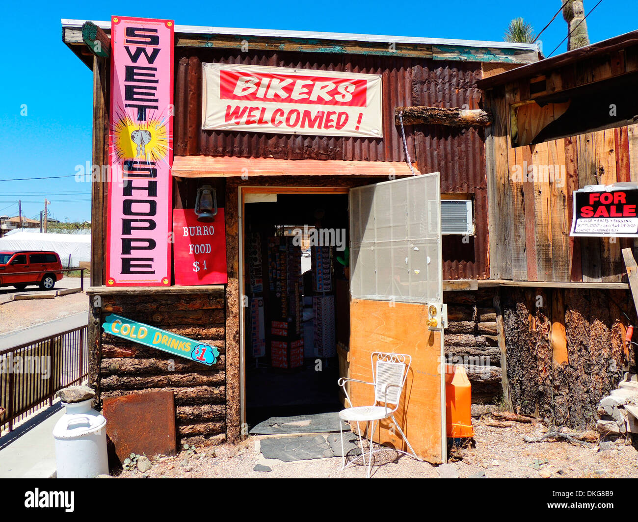 souvenir shop mit donkey food, oatman, black mountains, arizona, usa ...