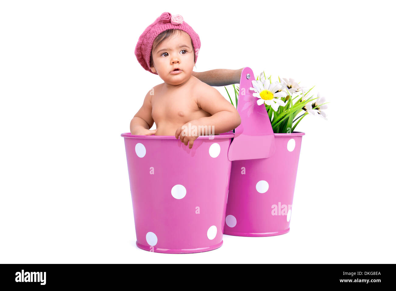 Girl with bucket Cut Out Stock Images & Pictures - Alamy