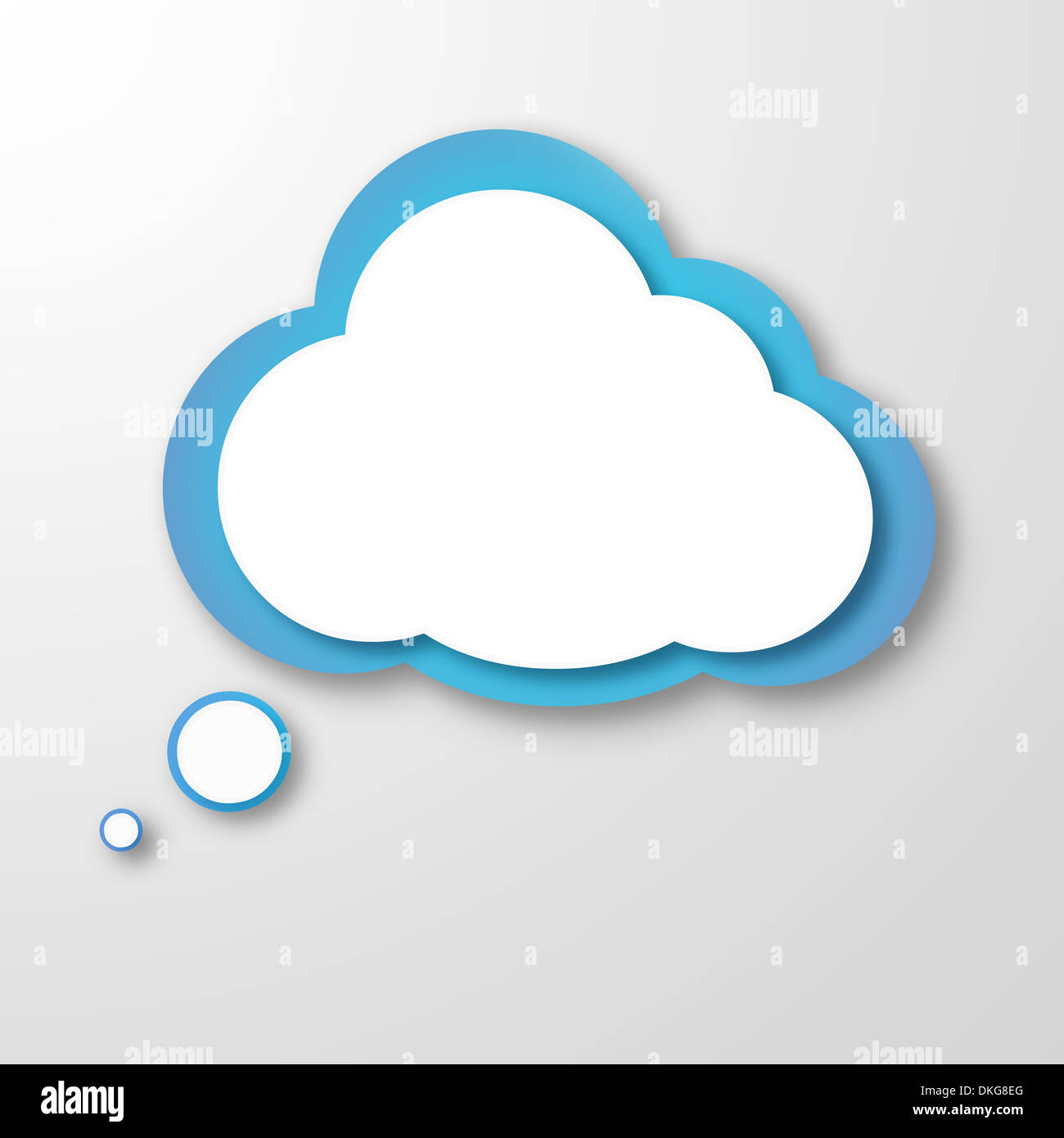 Illustration of white paper cloud or "idea cloud" on grey background ...