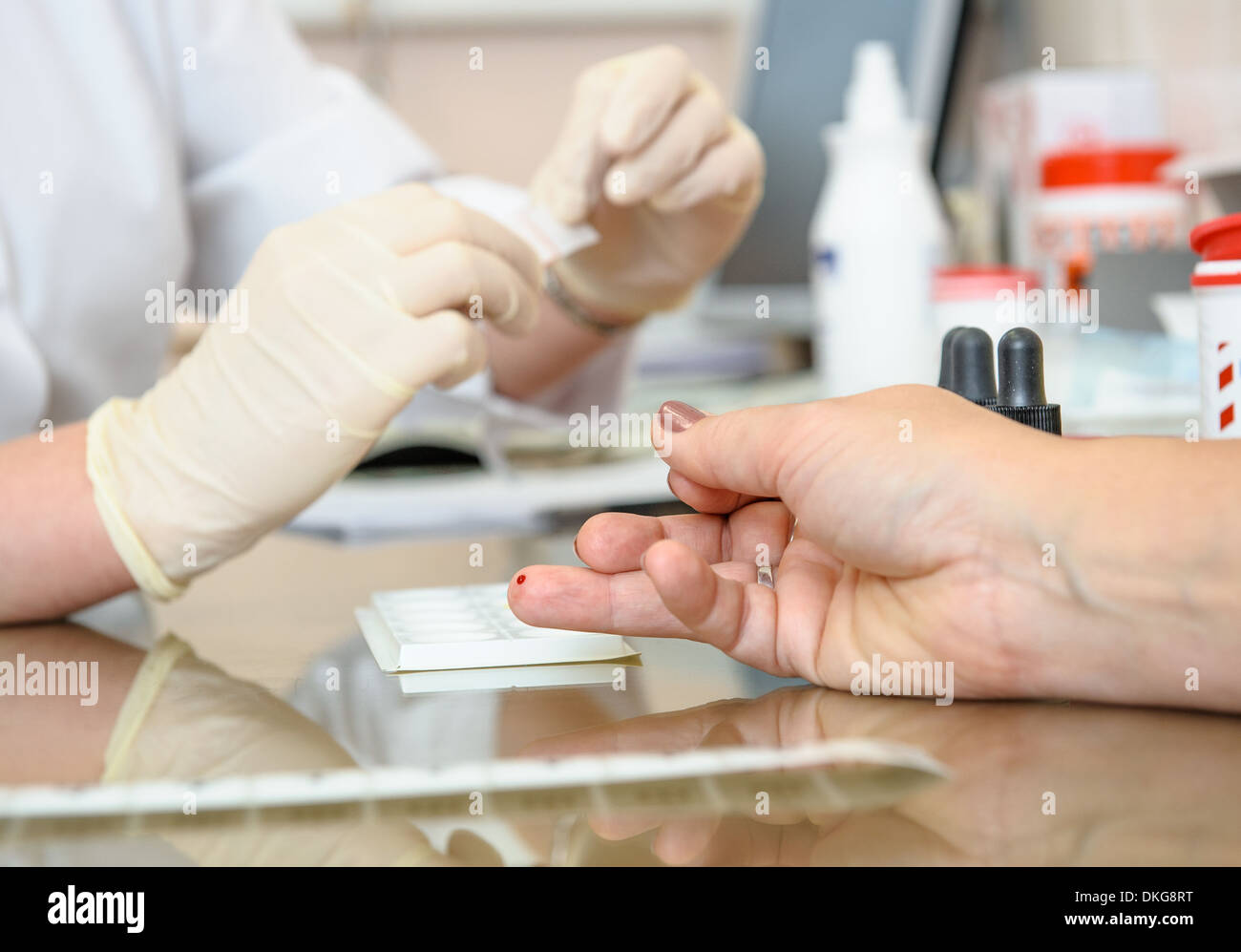 Blood test analysis finger hi-res stock photography and images - Alamy