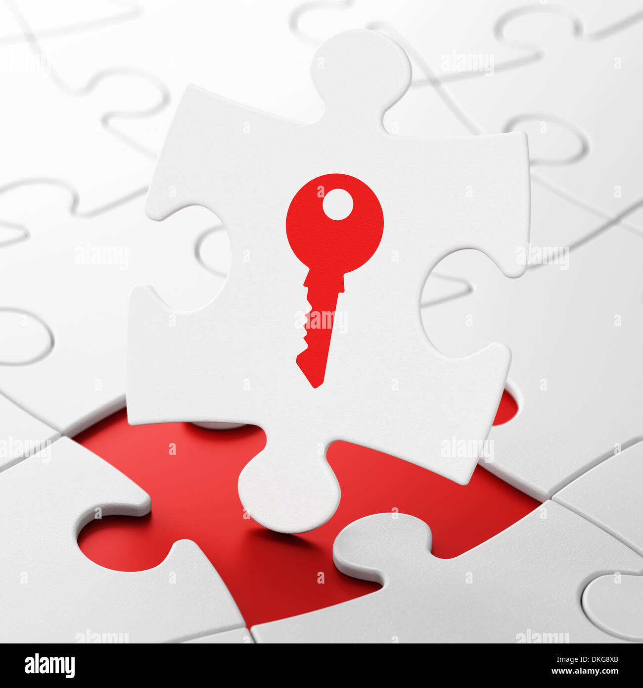 Protection concept: Key on puzzle background Stock Photo - Alamy
