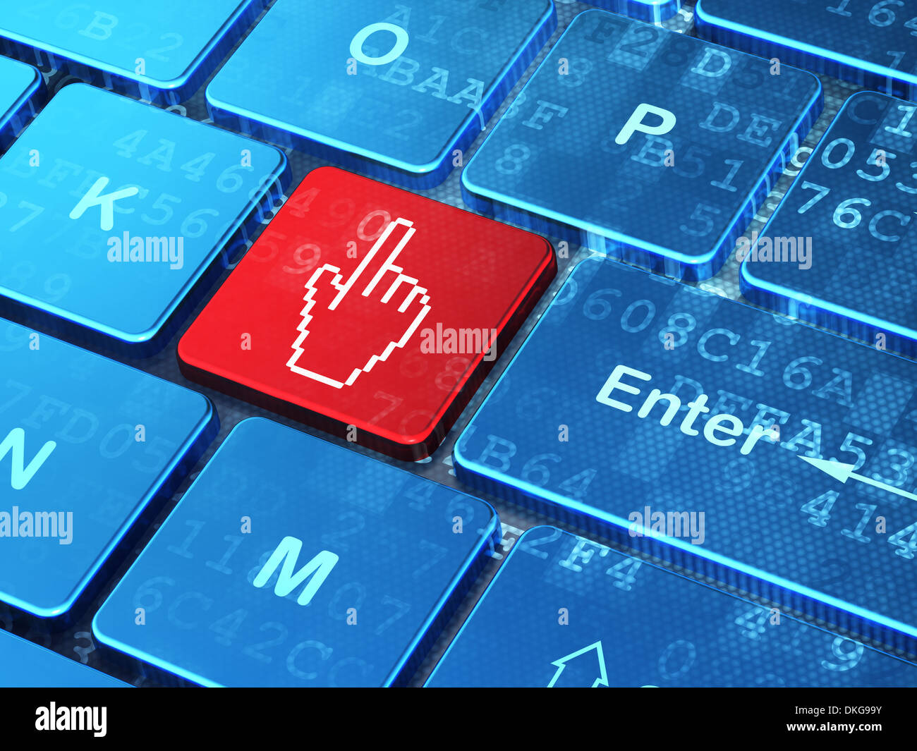 Marketing concept: Mouse Cursor on computer keyboard background Stock ...