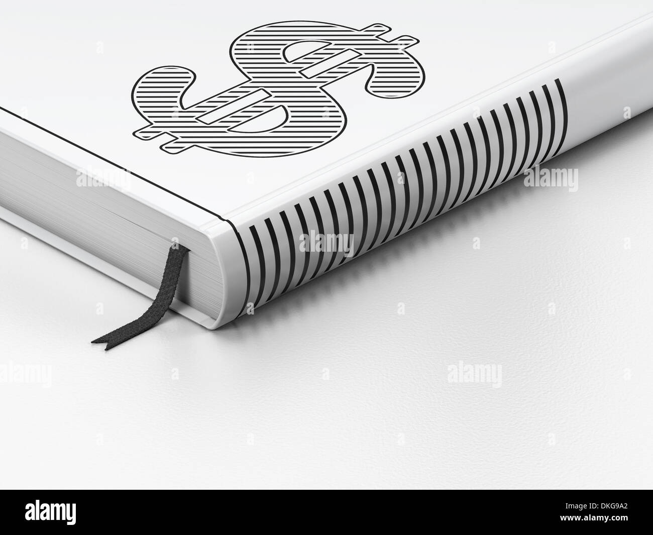 Currency concept: closed book, Dollar on white background Stock Photo ...
