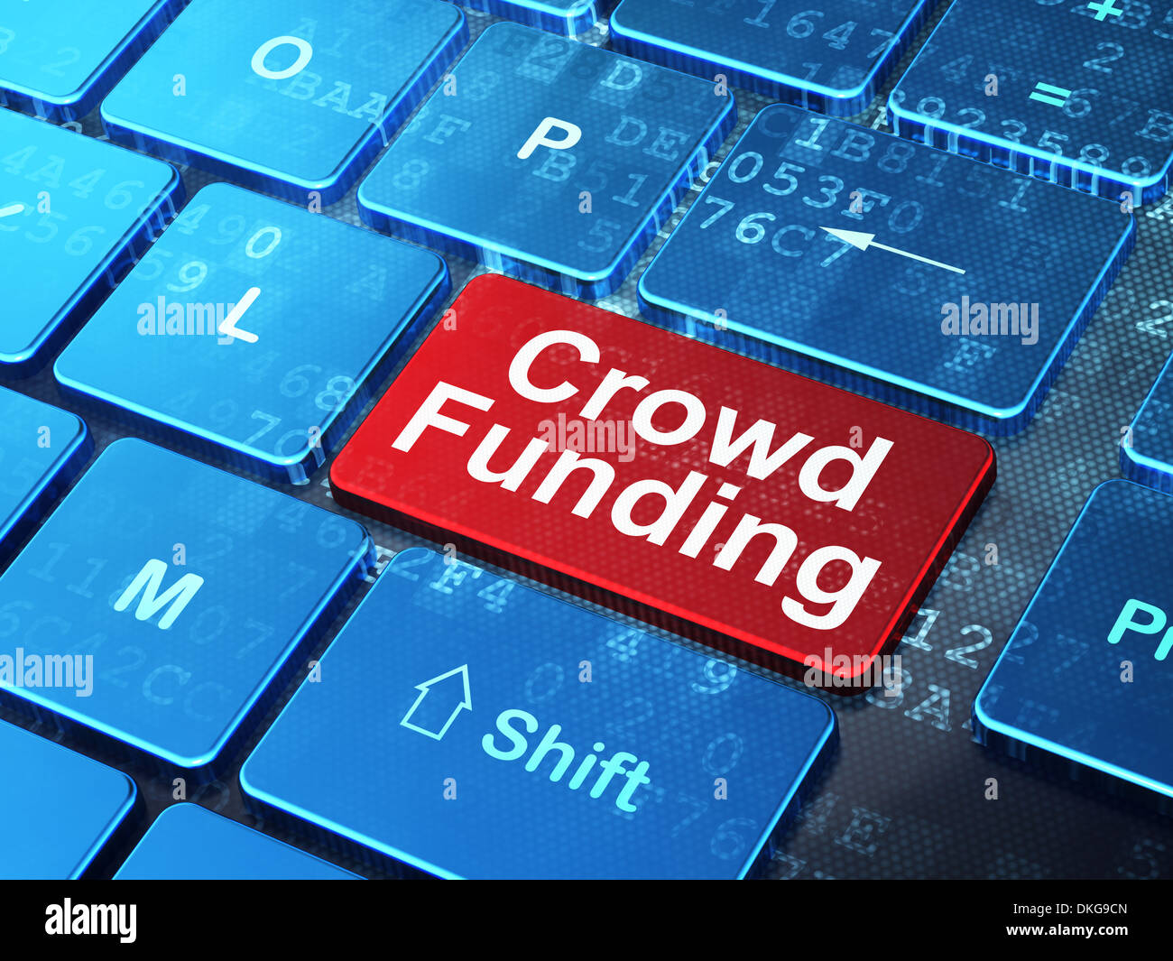 Finance concept: Crowd Funding on computer keyboard background Stock ...