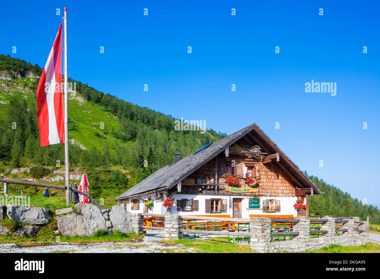 Alpine hut at the Trattberg, Salzburg State, Austria Stock Photo - Alamy