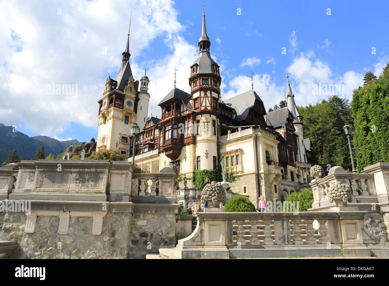 Beautiful, magical Peles Castle or Palace, in Sinaia, near Brasov ...