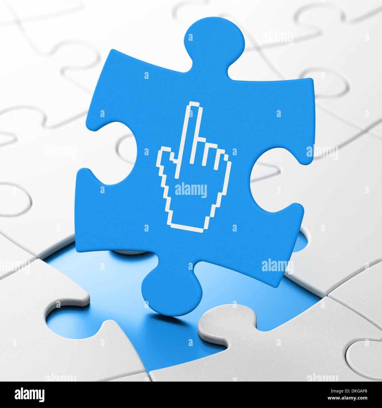 Social media concept: Mouse Cursor on puzzle background Stock Photo - Alamy