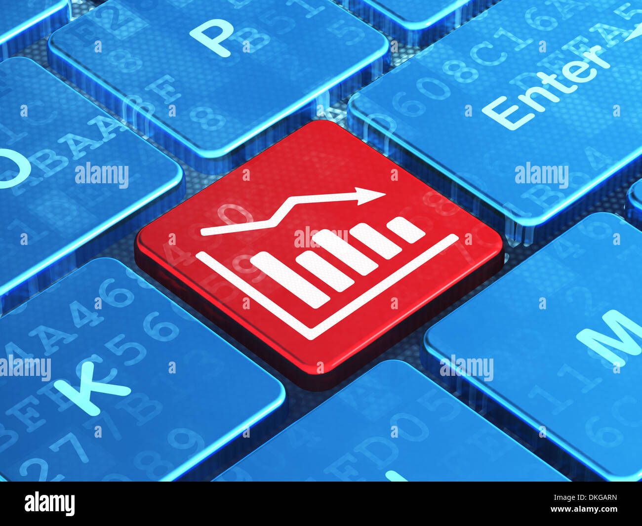 Advertising concept: Decline Graph on computer keyboard Stock Photo - Alamy