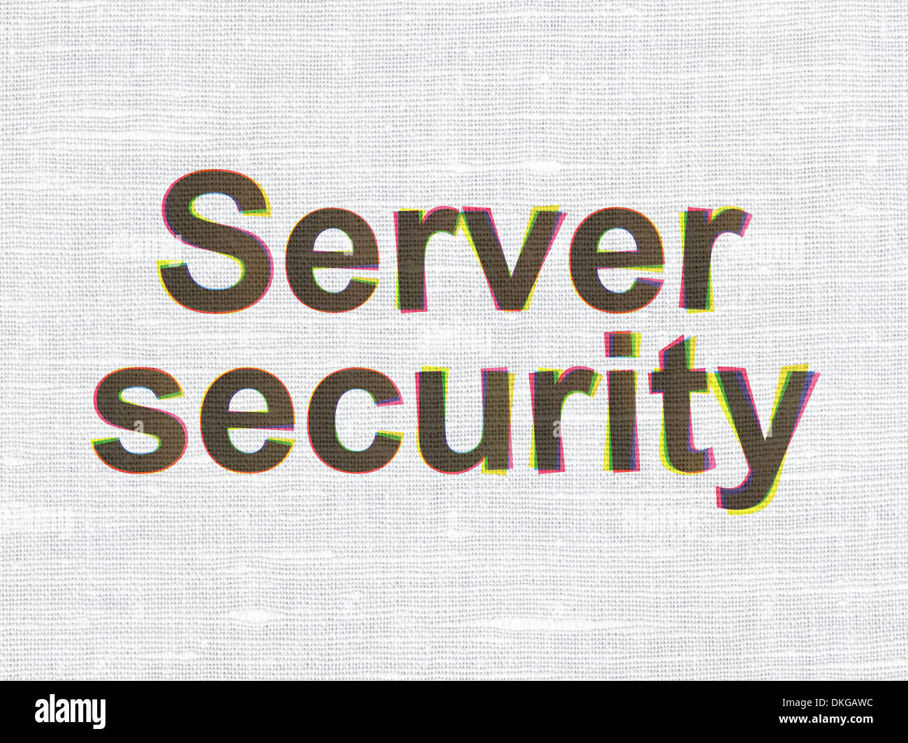 Protection concept: Server Security on fabric texture background Stock ...