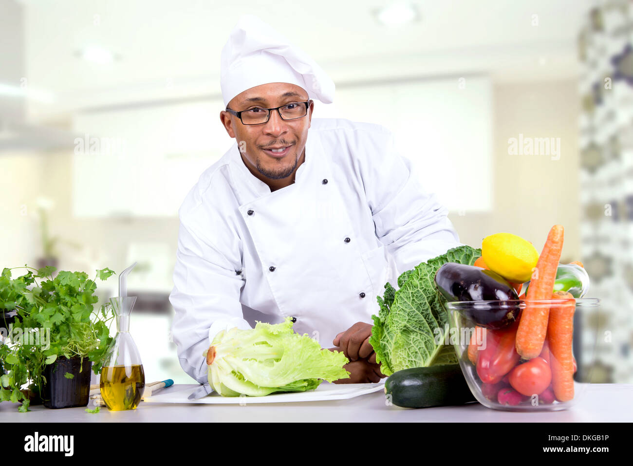 Male chef with fruits and vegetables cooking Stock Photo - Alamy
