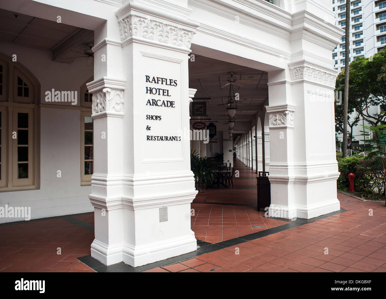 Raffles courtyard sign hi-res stock photography and images - Alamy