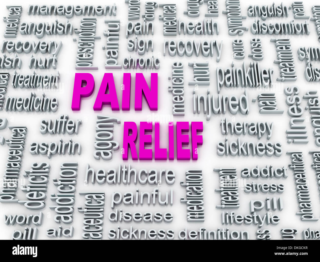 3d pain relief concept illustration design Stock Photo - Alamy