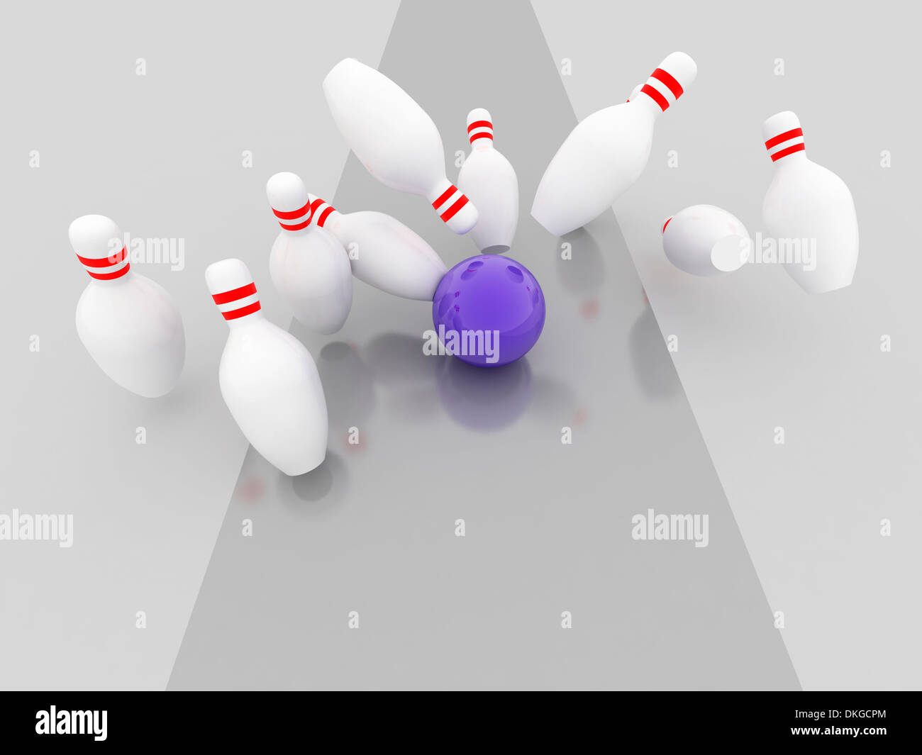 Bowling strike illustration, 3d imagen Stock Photo - Alamy