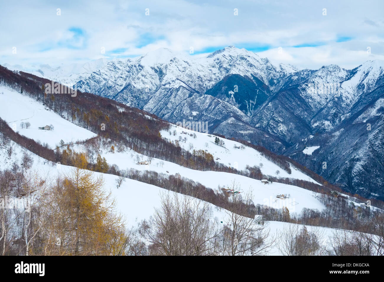 Alps Montains with snow on the way to Grigna, Lecco, Italy Stock Photo ...