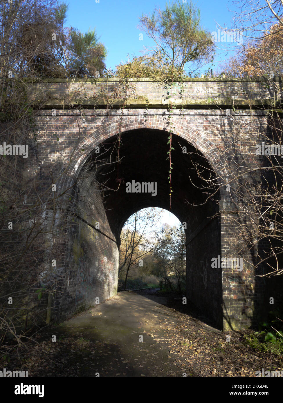 Railway arch, part of Wheelock rail trail and National Cycle Network in ...