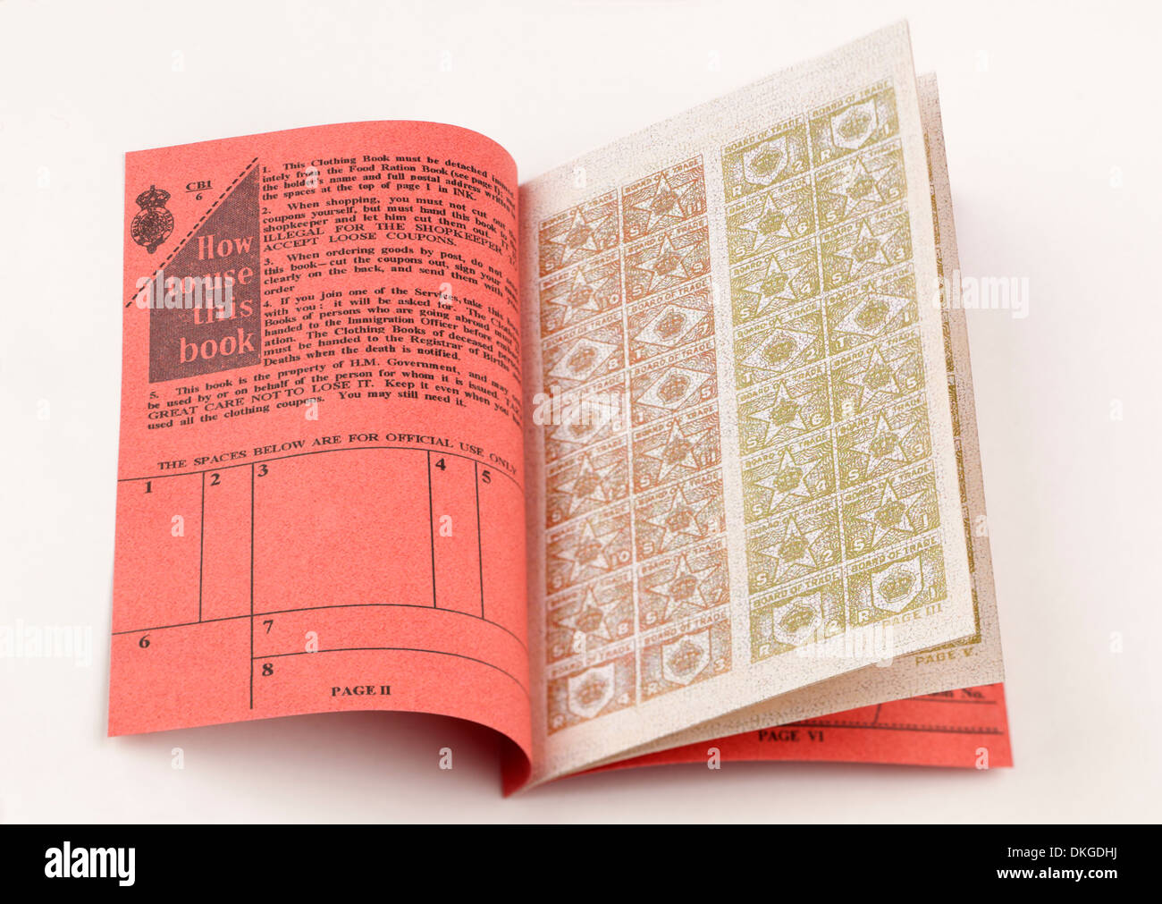 Page two of the World War Two rationing clothing book 1943 to 1944 ...