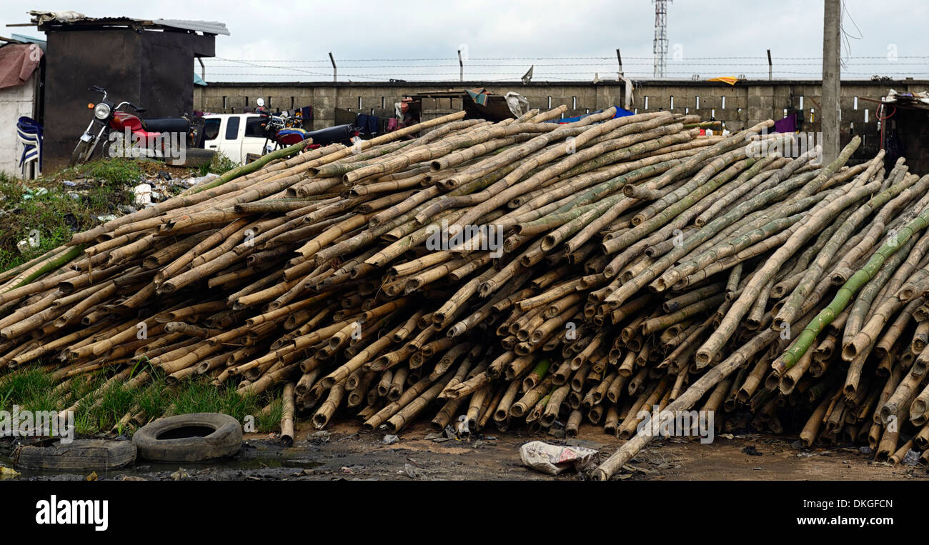 bamboo scaffolding scaffold pile lagos Nigeria construction building ...