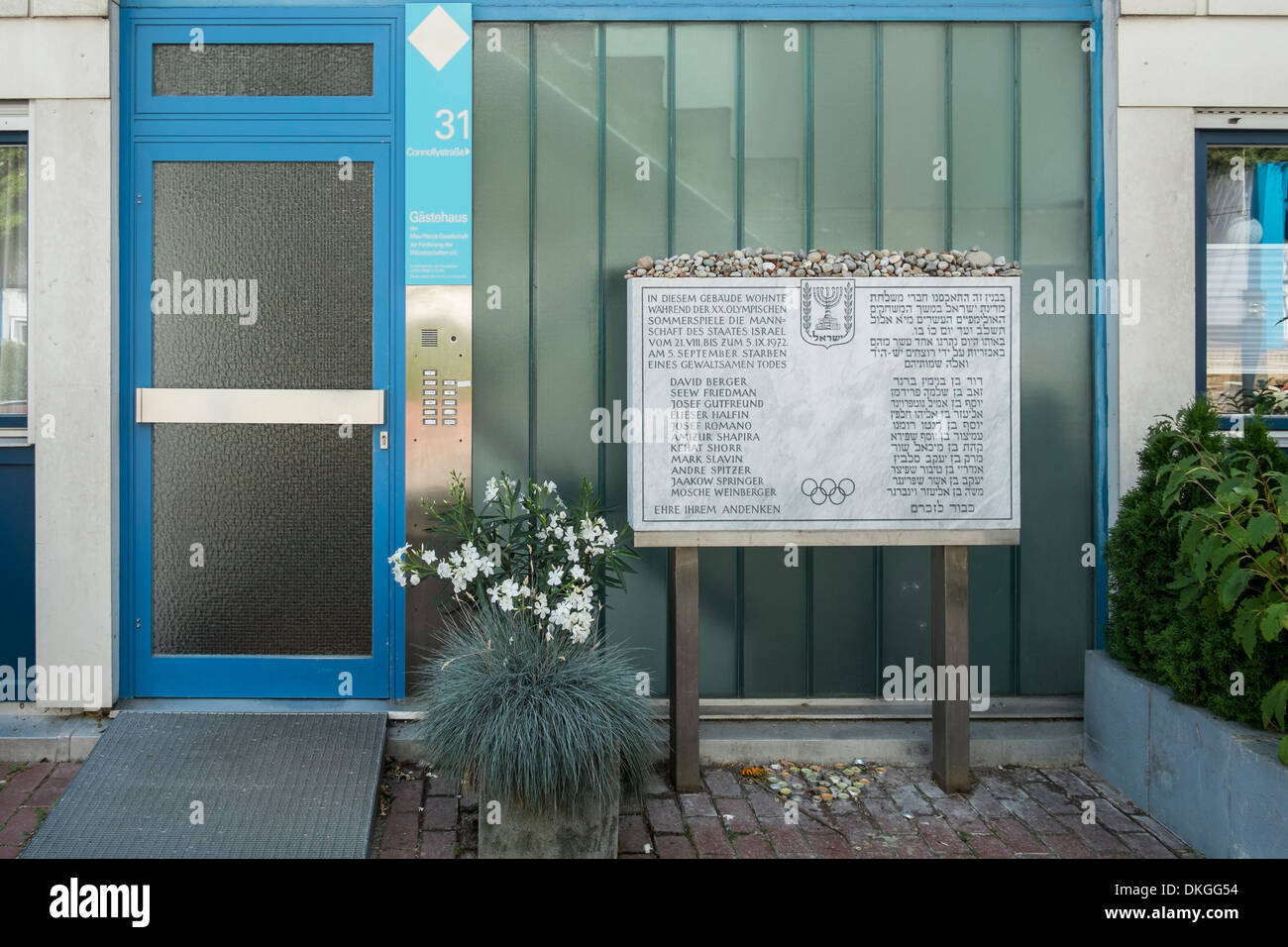 Commemorative plaque in olympic village, Munich, Bavaria, Germany ... Commemorative plaque in olympic village, Munich, Bavaria, Germany ...