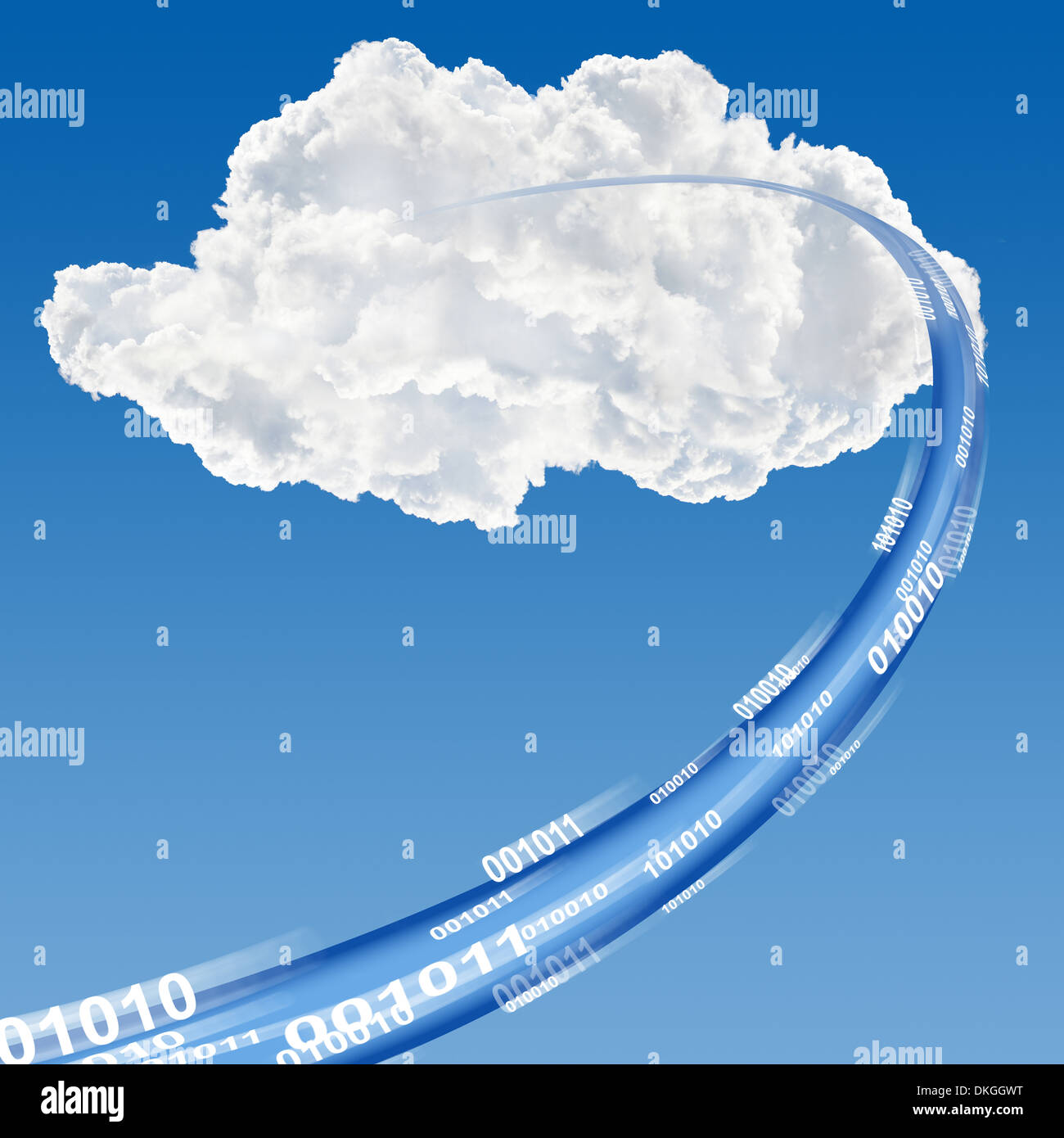 Ethernet-LAN cable reaching cloud in the sky - data base concept Stock ...