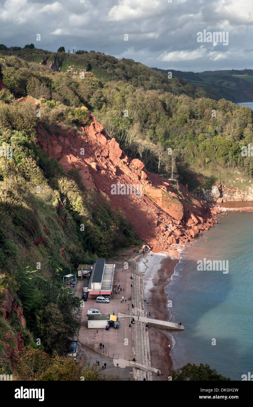 Coastal erosion at Babbacombe Beach, Devon, England Stock Photo - Alamy