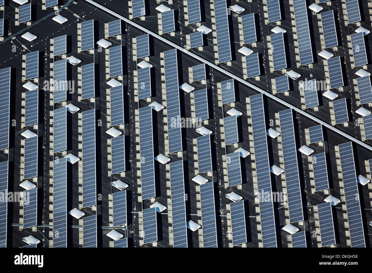 Solar field, Bremgarten, Baden-Wuerttemberg, Germany, aerial photo ...
