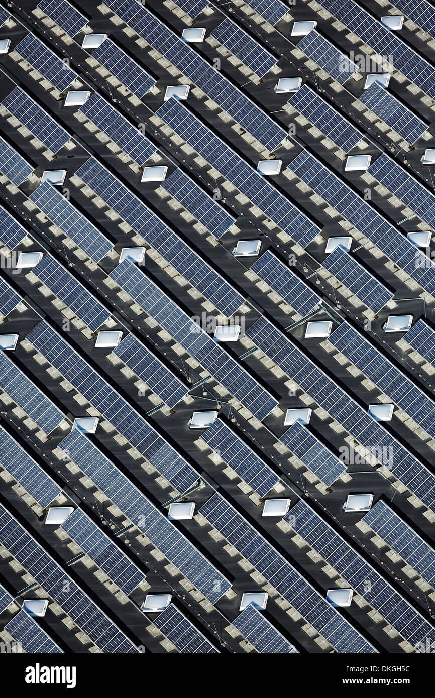 Solar field, Bremgarten, Baden-Wuerttemberg, Germany, aerial photo ...