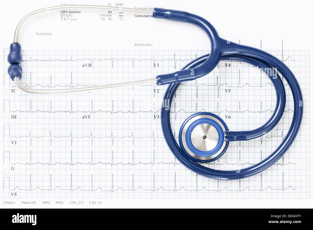Stethoscope with ecg chart Cut Out Stock Images & Pictures - Alamy