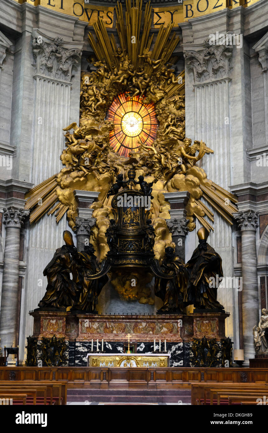 The apse with St. Peter's Cathedra supported by four Doctors of the ...
