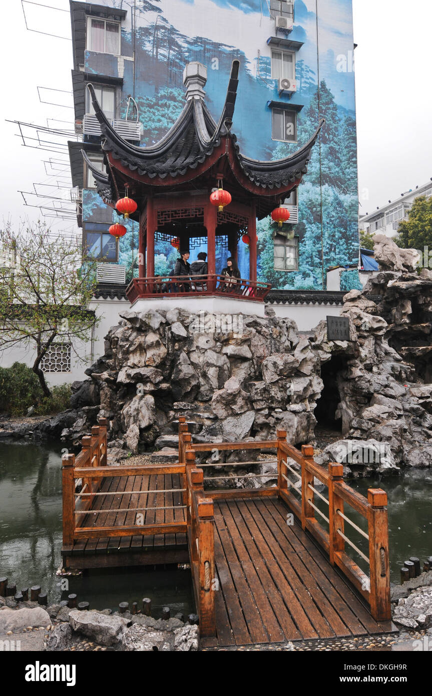 small pavilion in Qibao Old Street area in Minhang District, Shanghai ...