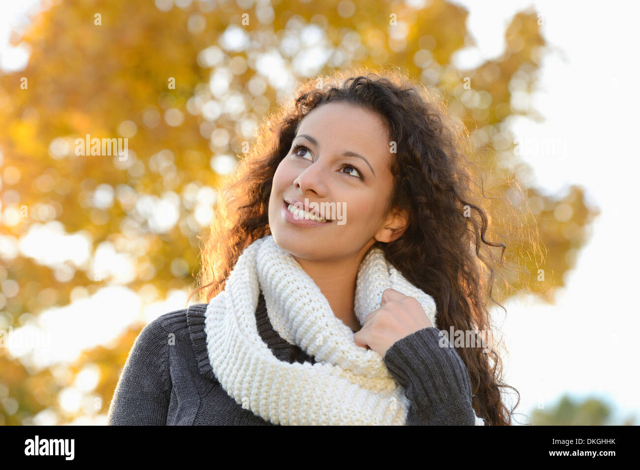 Autumn woman outdoor smiling one hi-res stock photography and images ...