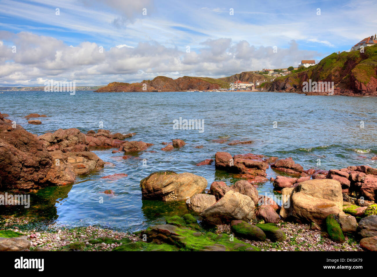 Looking towards Hope Cove from the slipway, Devon, England Stock Photo ...