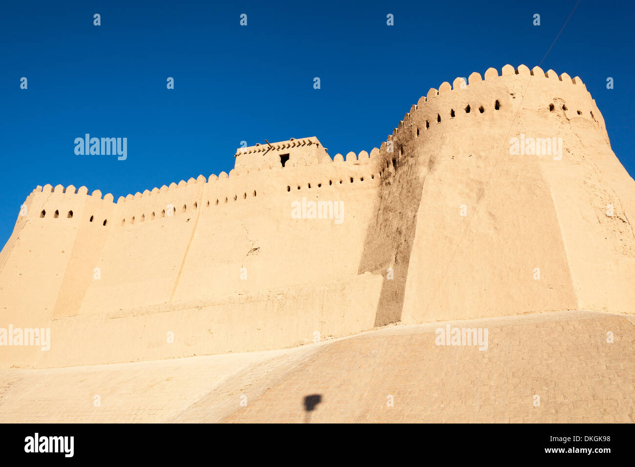 Akshi Bobo, a tower of Kunya Ark in centre, and outer wall of Ichan ...