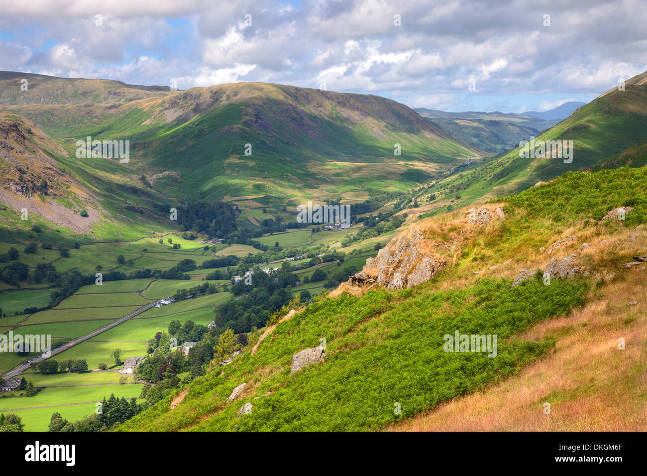 Looking towards Grasmere from Alcock Tarn, Lake District, Cumbria ...