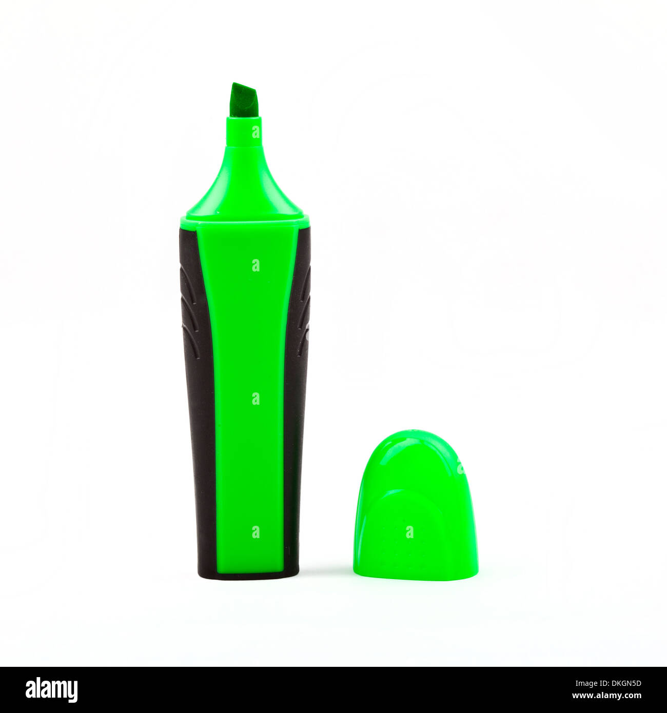 Green Highlighter pen over a white background Stock Photo - Alamy